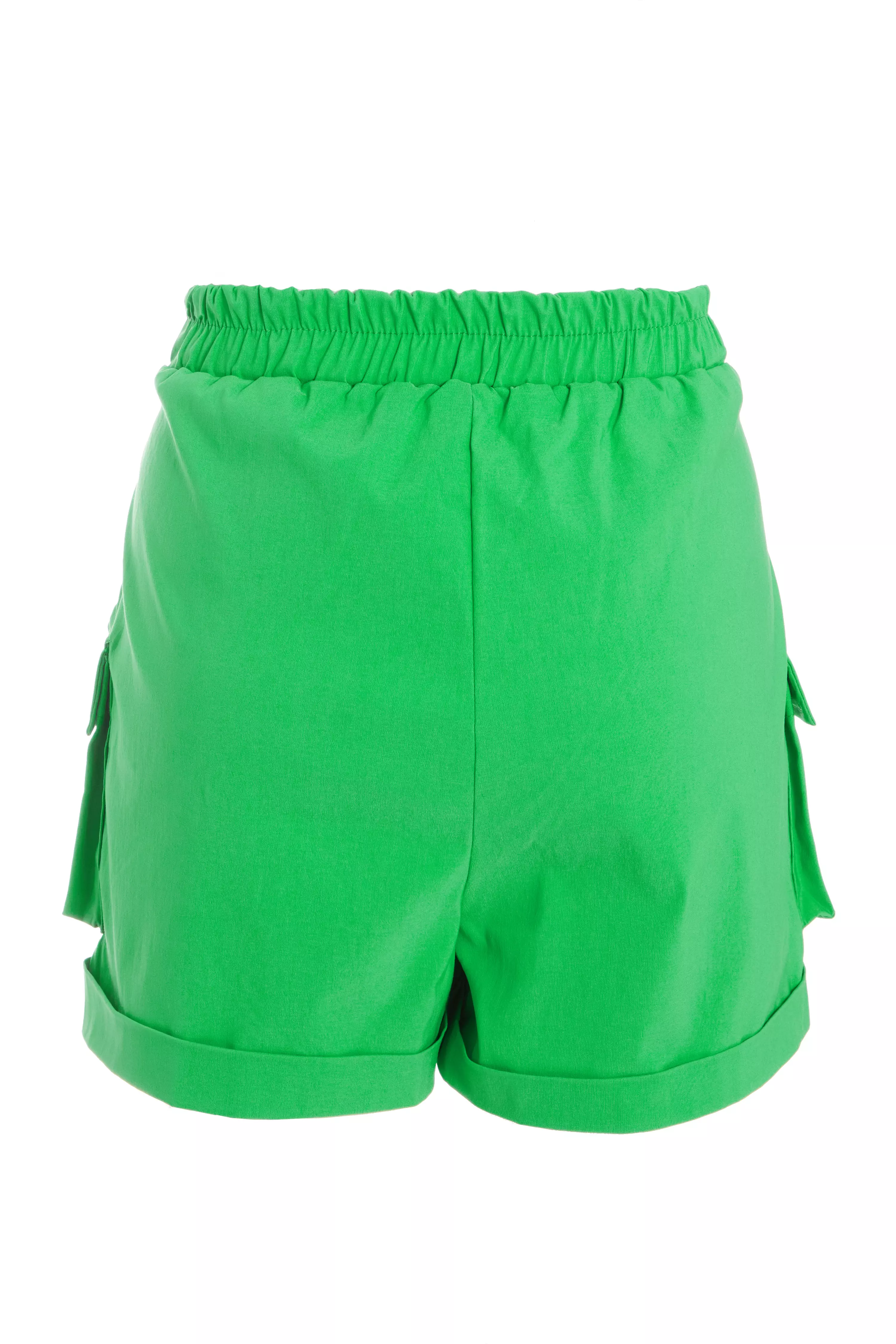Jade Green Cargo Shorts Quiz Clothing