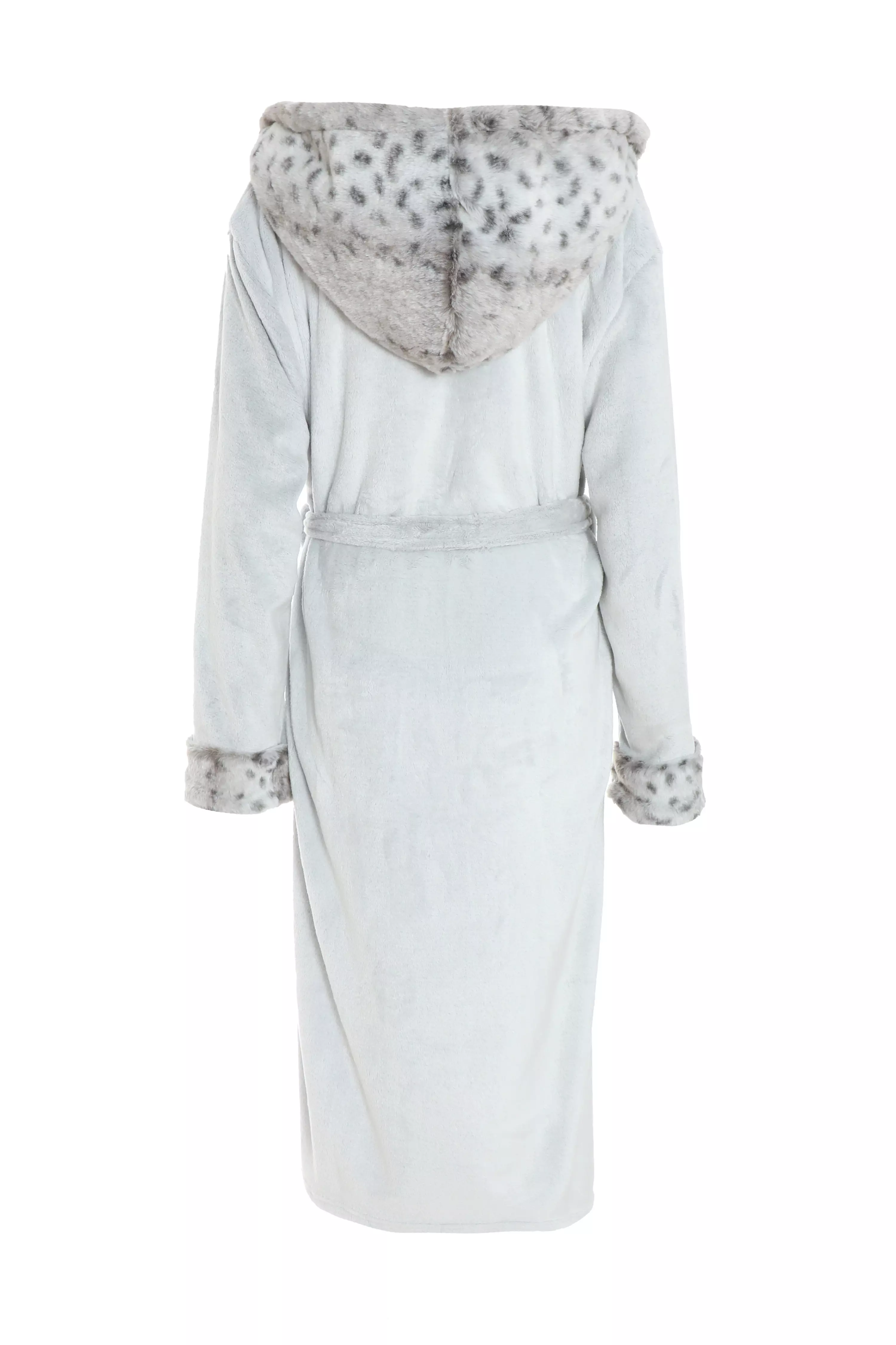 Grey Faux Fur Lined Robe Quiz Clothing