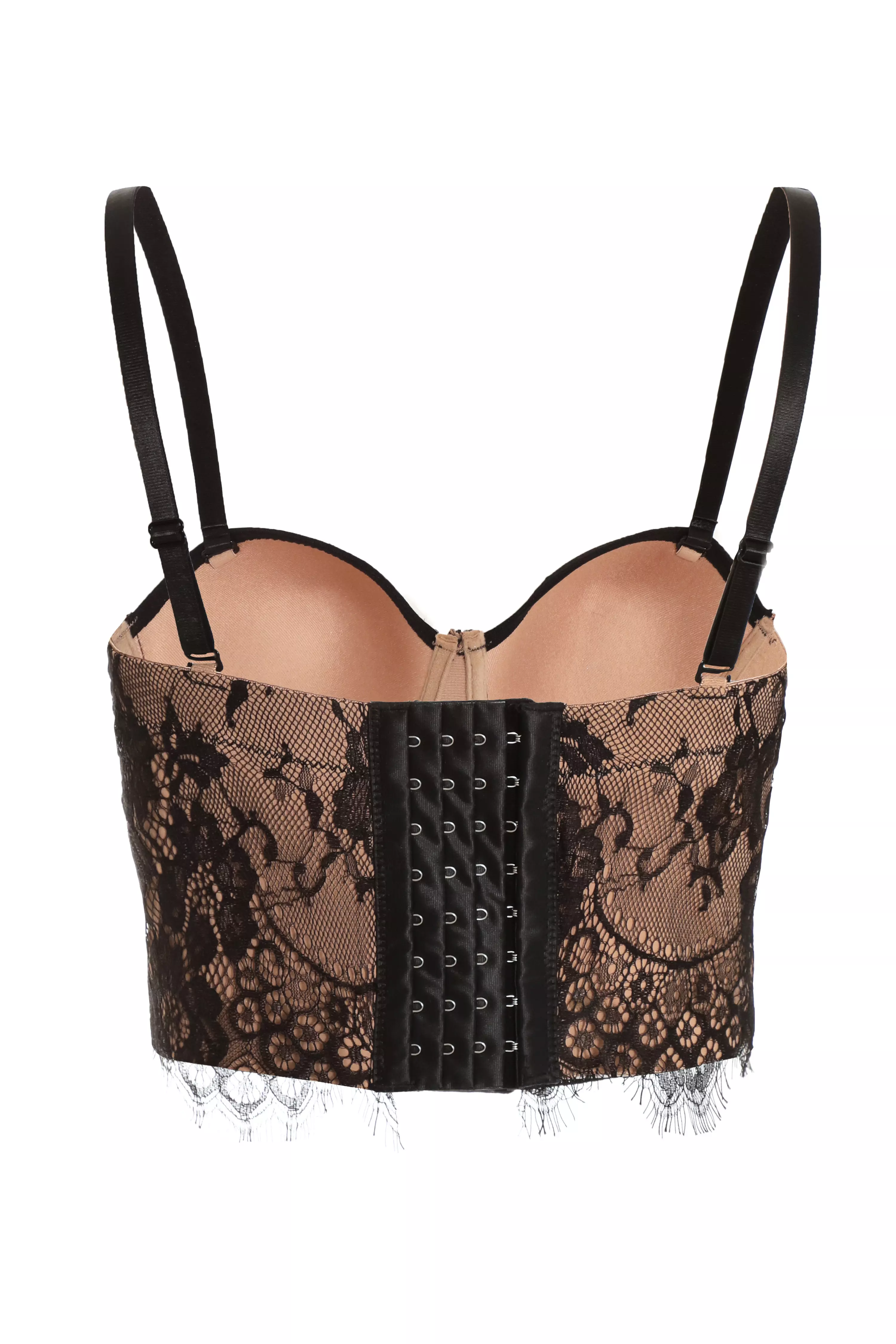 Nude Lace Corset Crop Top Quiz Clothing