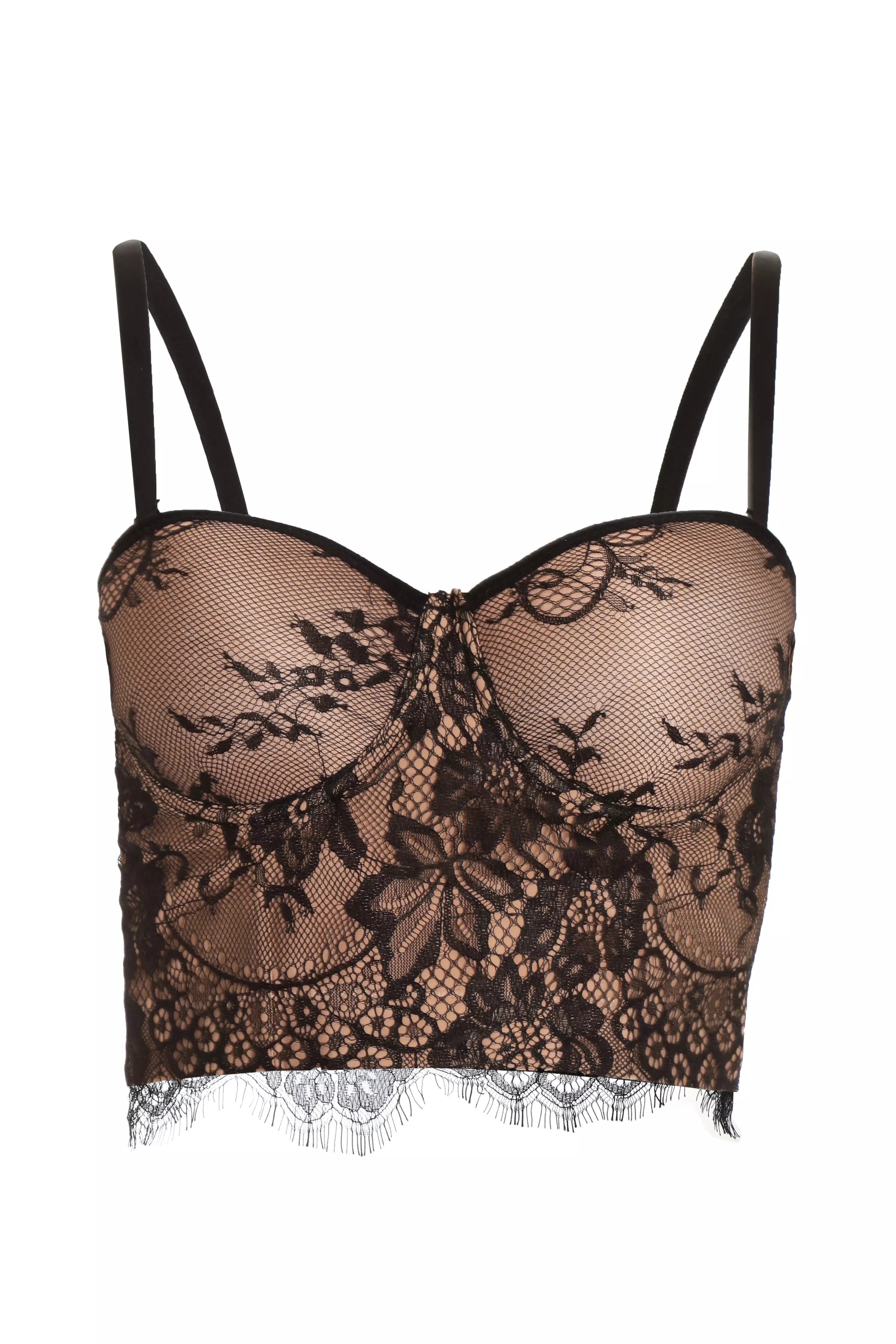 Nude Lace Corset Crop Top Quiz Clothing